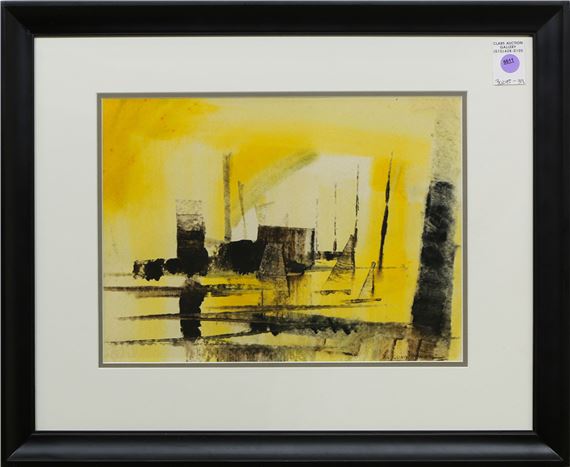 Alfred Cunningham | Industrial Scene with Sailboats | MutualArt