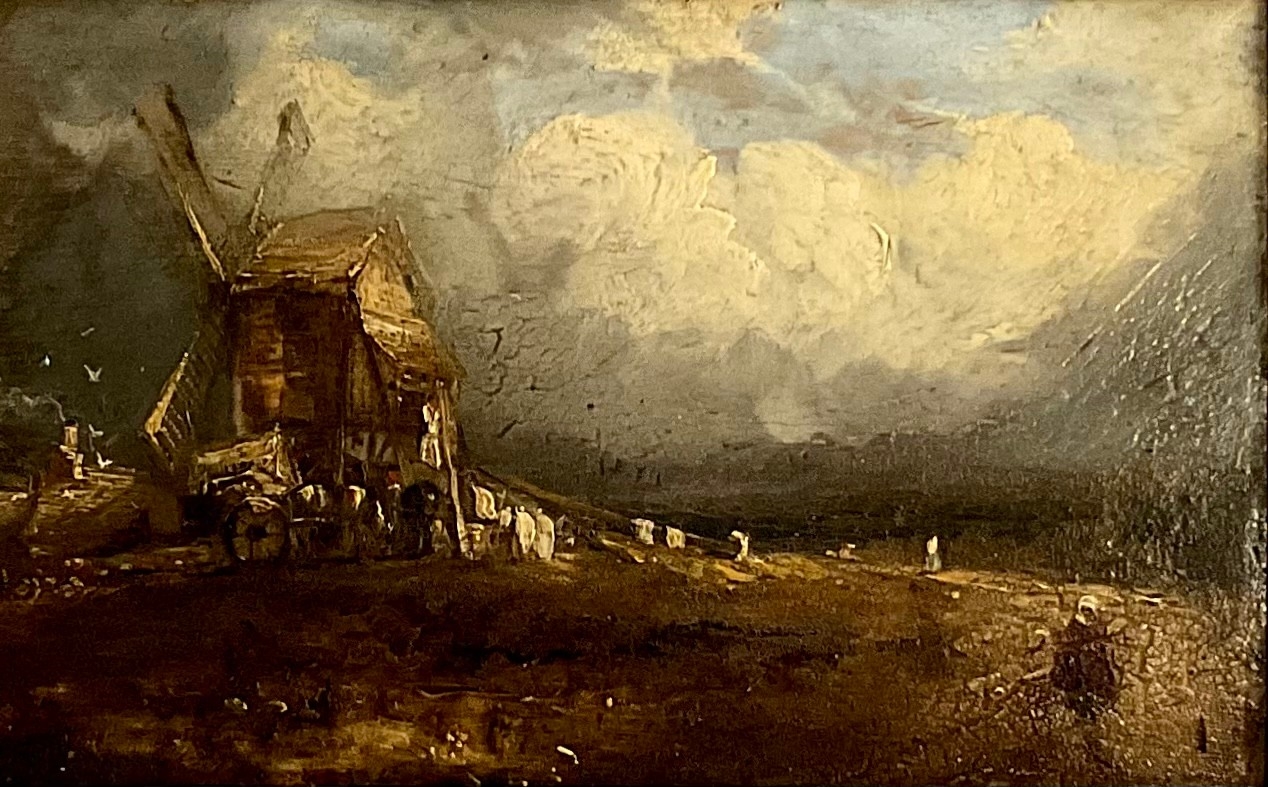 Henry Bright | A windmill in an extensive landscape | MutualArt
