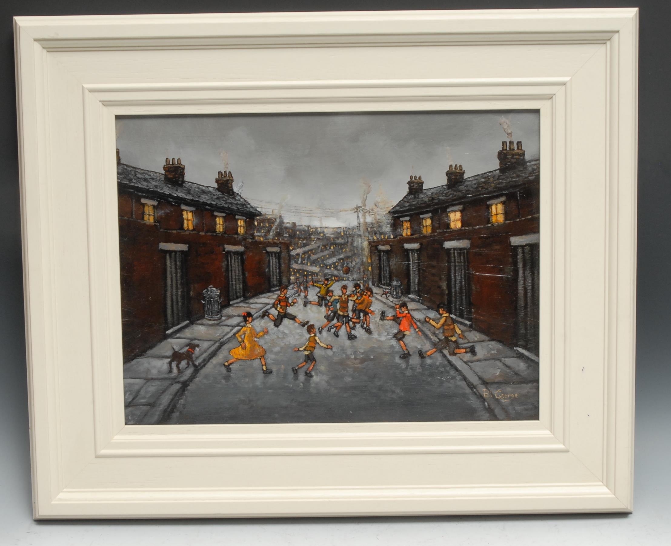 Phil George | A Football Match in a Northern Street | MutualArt