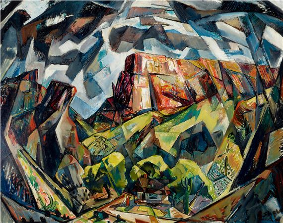 Harry Hutchinson Shaw | Cubist New Mexican landscape | MutualArt