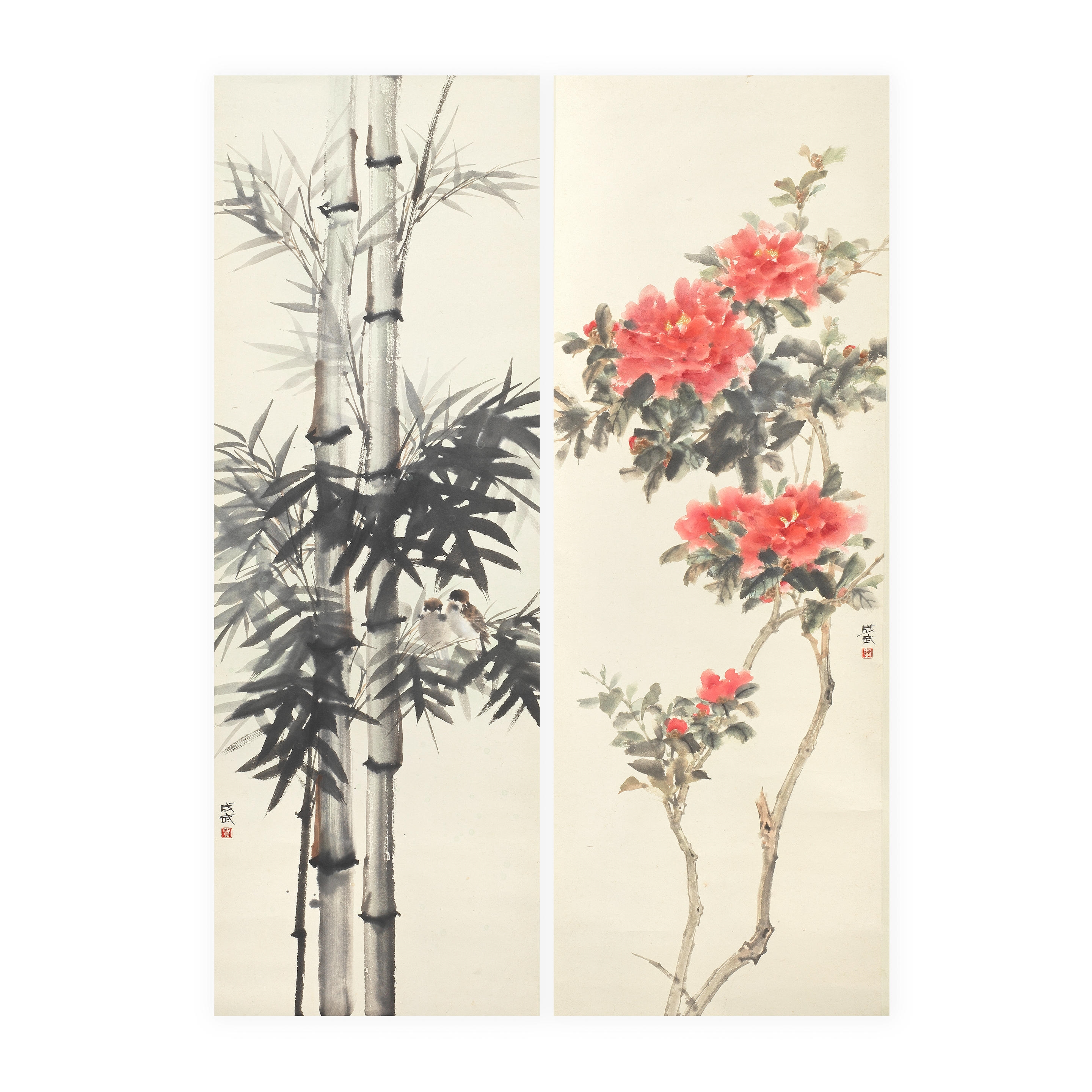 Cheng-Wu Fei | 'Squirrel', 'Bamboo', and 'Peony' | MutualArt