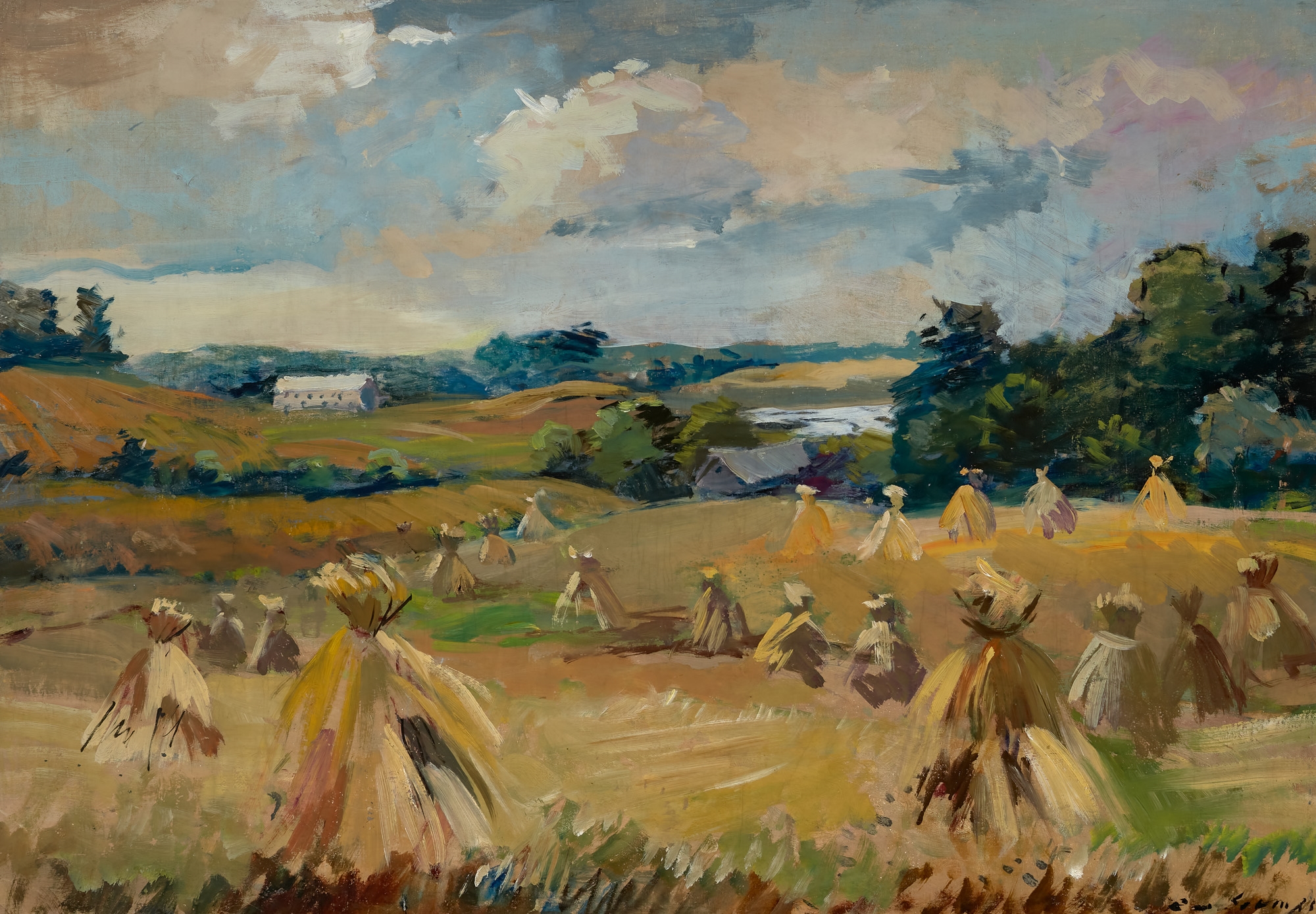 Leo Svemps | Landscape with haystacks | MutualArt