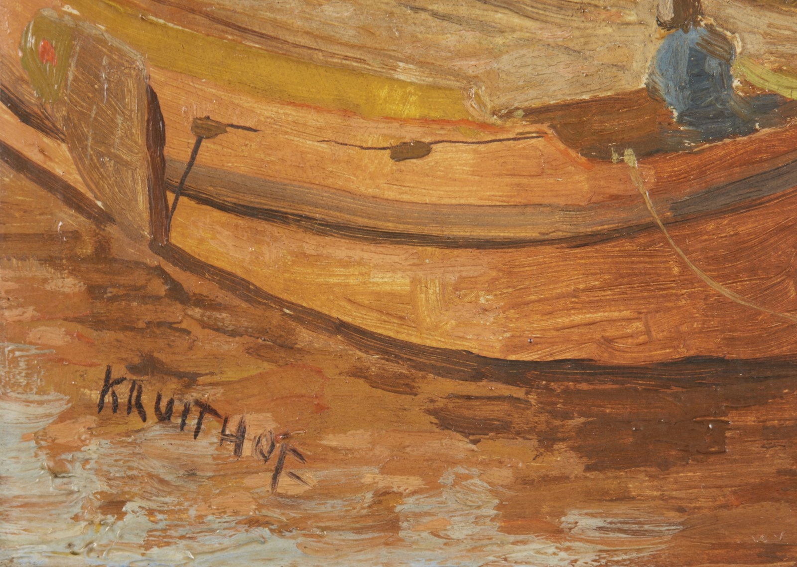 Cornelis Pieter Kruithof | Dutch channel with boats and characters ...