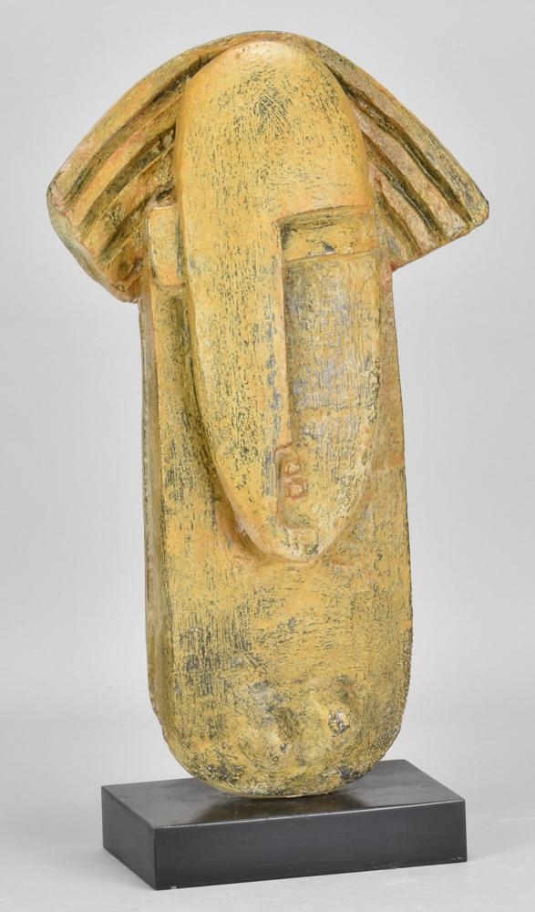 Peter Hayes | a stoneware sculpture of a female head mounted on slate ...