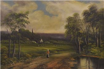 Horatio Walker | Oxen Drinking (1899) | MutualArt