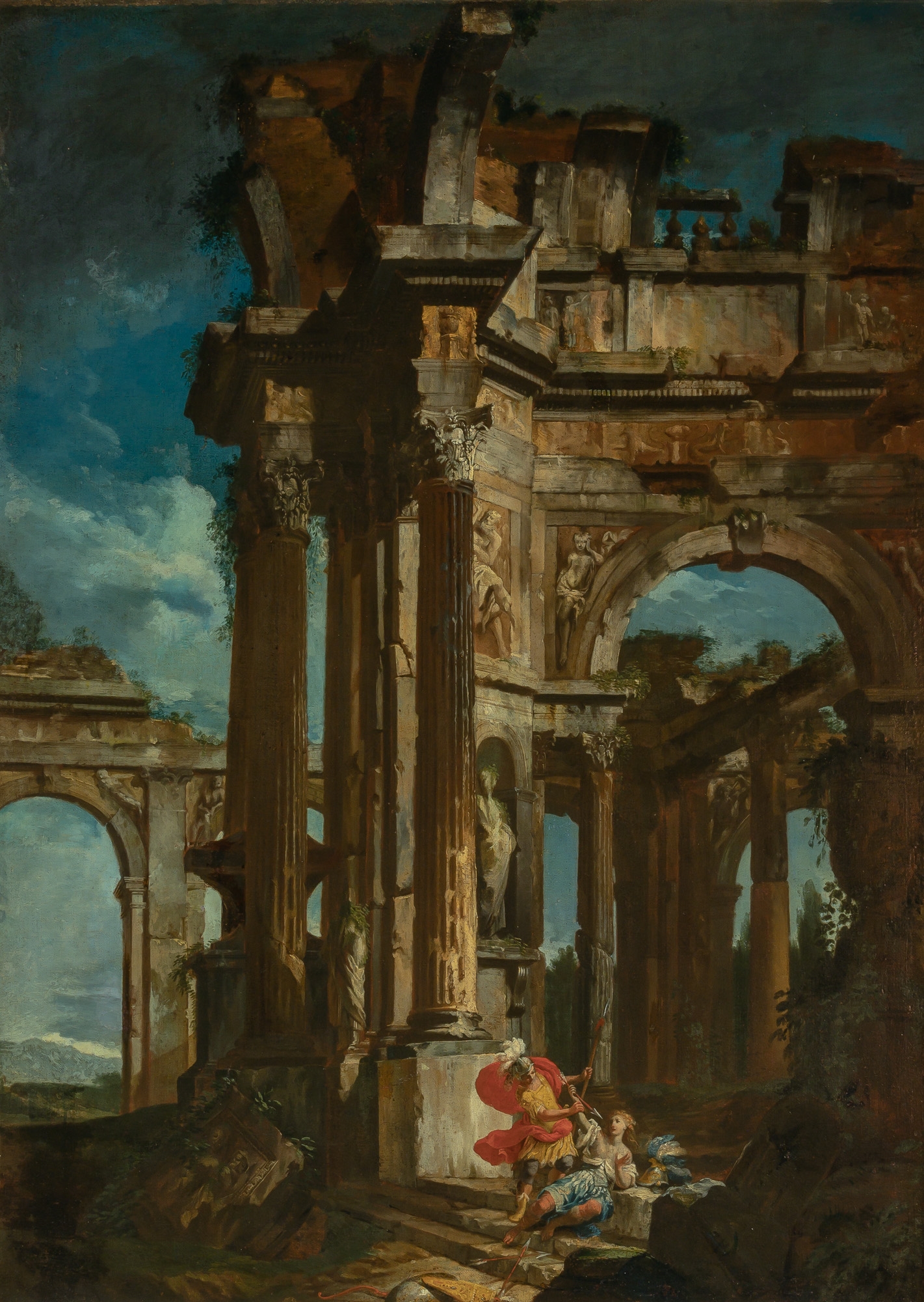 Giovanni Paolo Pannini | Antique Figures among Ruins (Achilles and ...