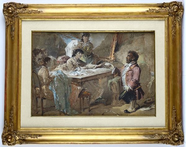 Francesco Paolo Michetti | Interno con figure | MutualArt