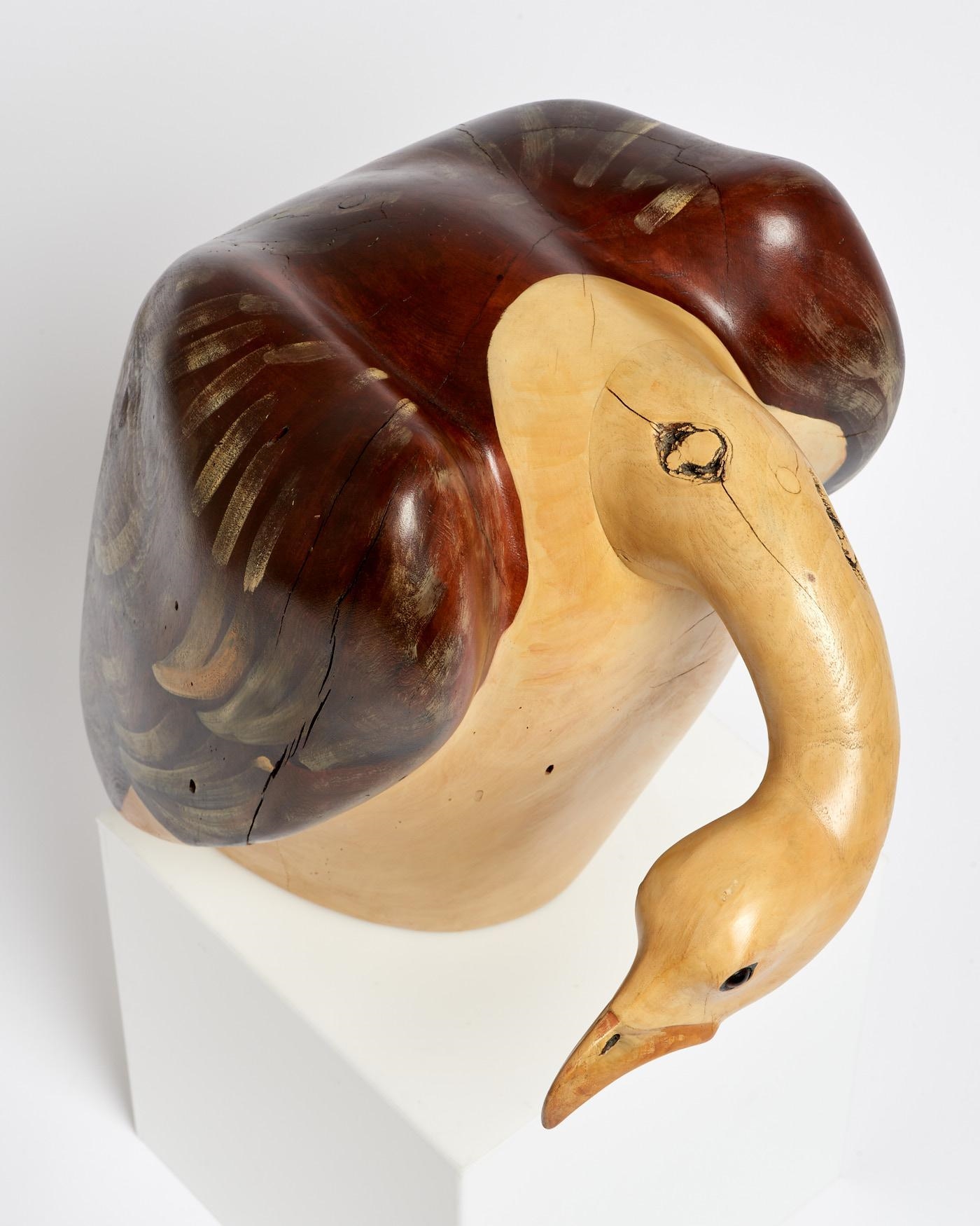 Nancy & Dennis Brady | Carved and painted red cedar | MutualArt