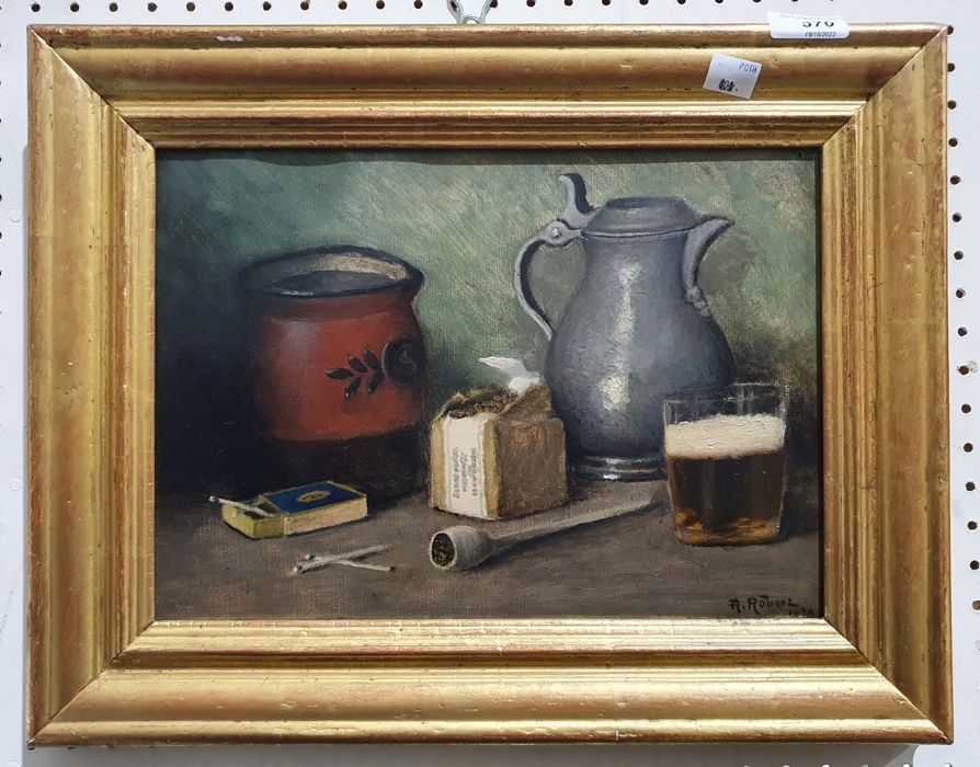 A. Robert | Still life with pewter tankard (1938) | MutualArt