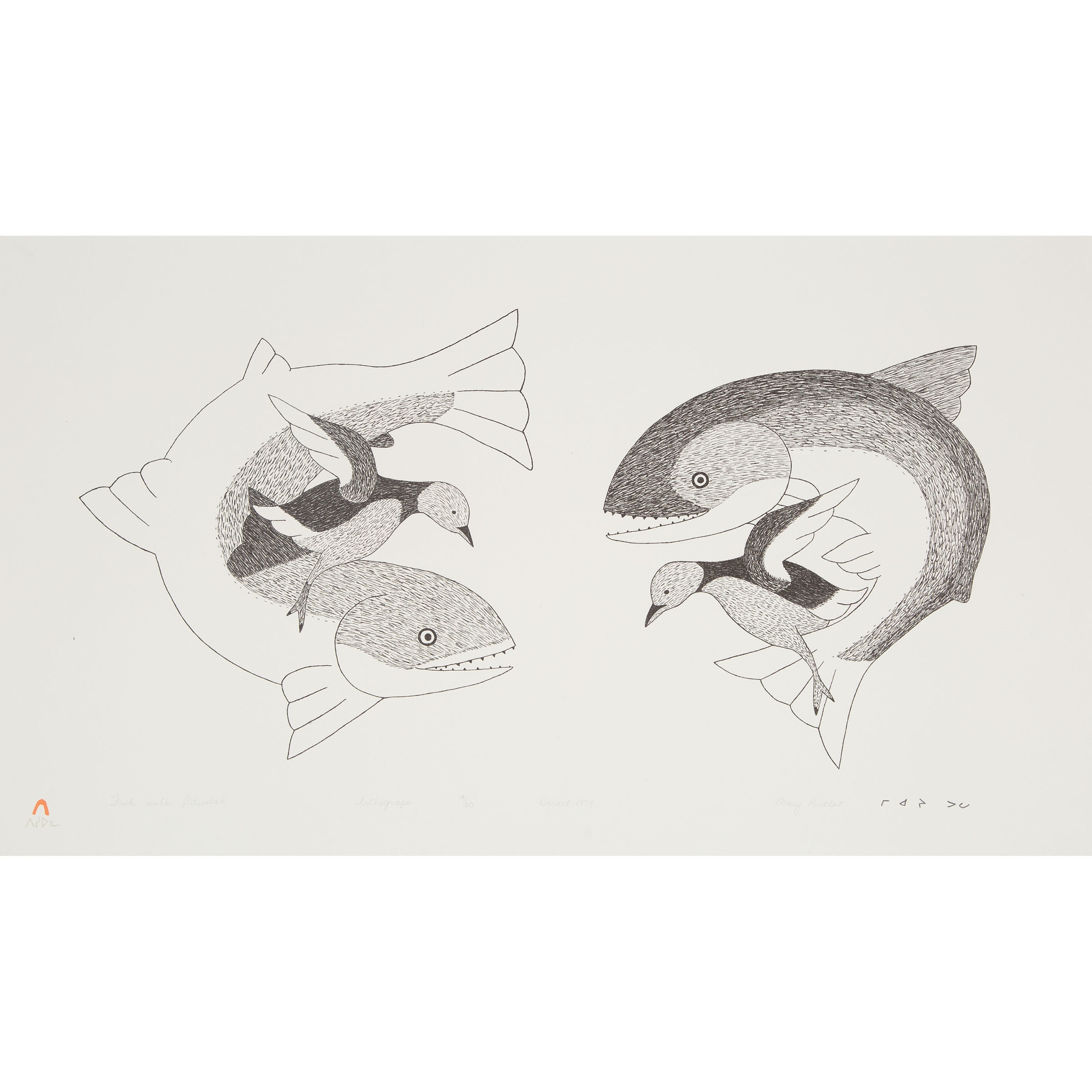 Mary Samuellie Pudlat | FISH WITH PITSEOLAK (1979) | MutualArt