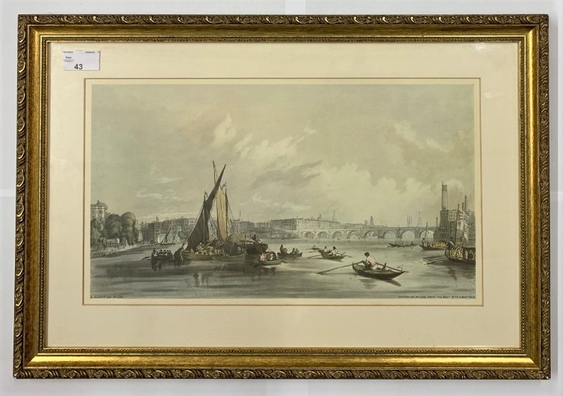 William Parrott | Waterloo Bridge from the west with a boat race ...