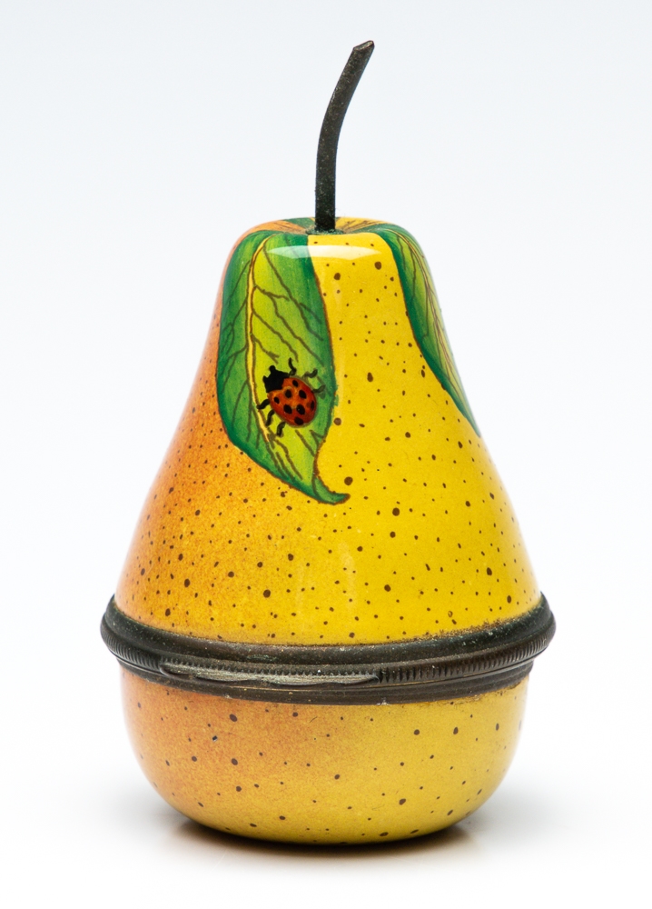Halcyon Days | Pear form enamelled pill box | MutualArt
