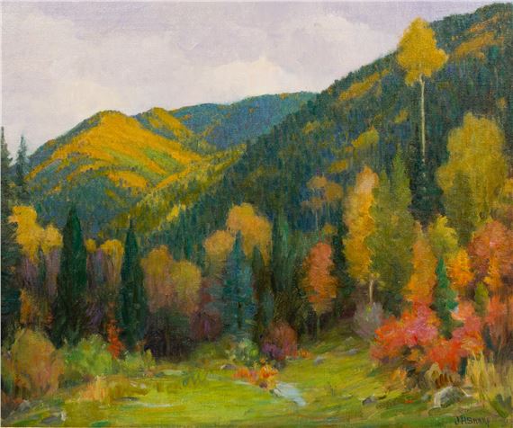 Joseph Henry Sharp | Aspens on Gray Day | MutualArt