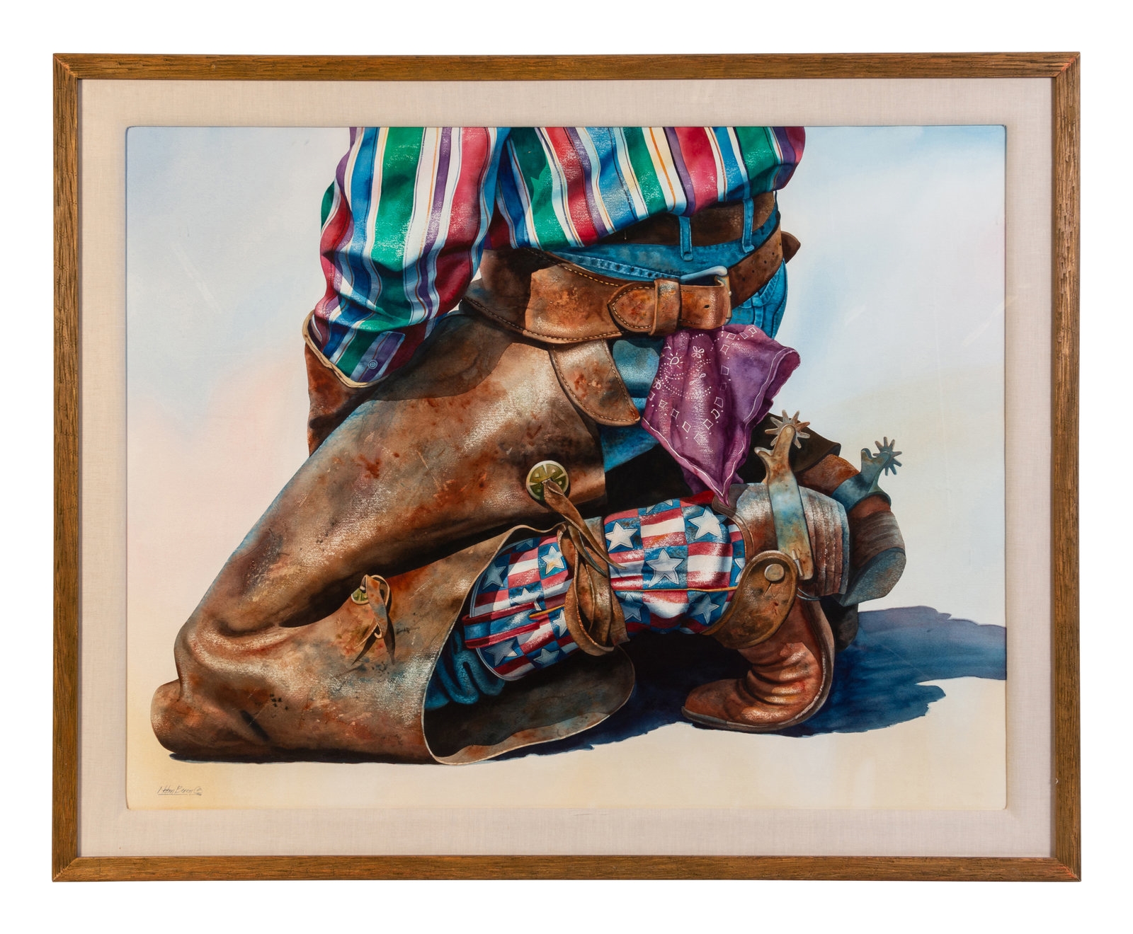 Nelson Boren | Kneeling Cowboy with Chaps | MutualArt