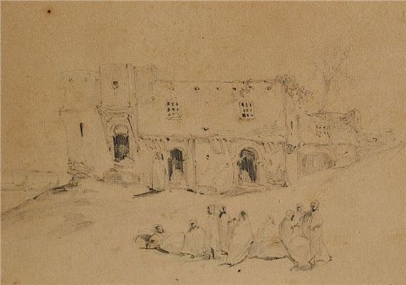 Prosper-Georges-Antoine Marilhat | Animated view in the surroundings of ...