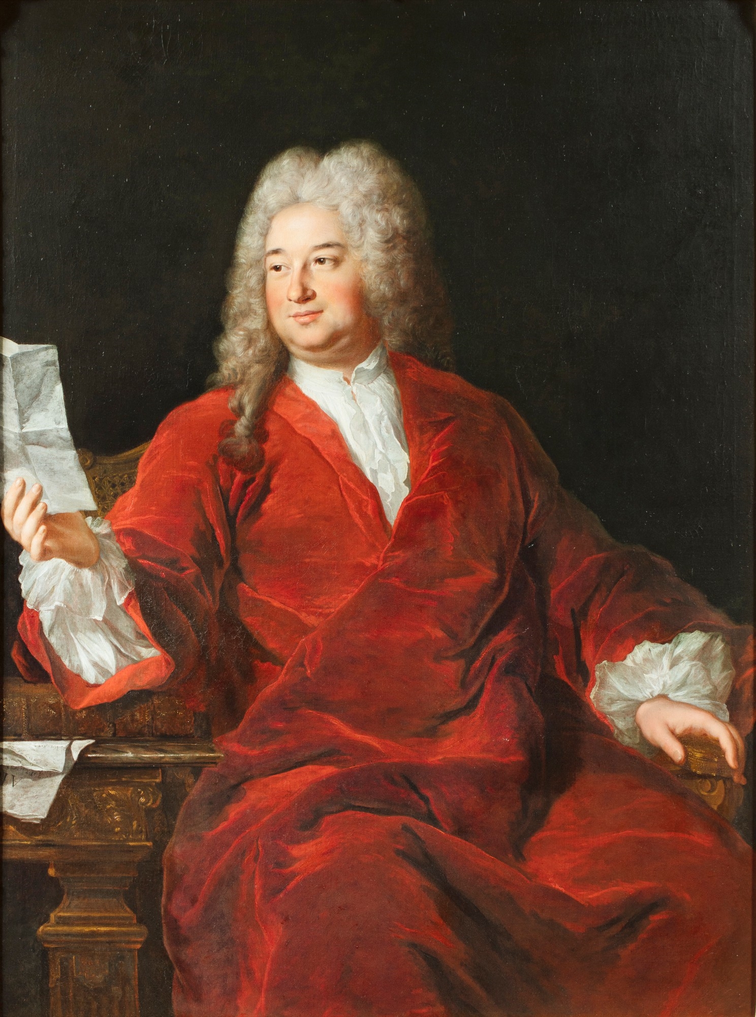 Alexis Simon Belle | Portrait of a man seated wearing a red coat and ...