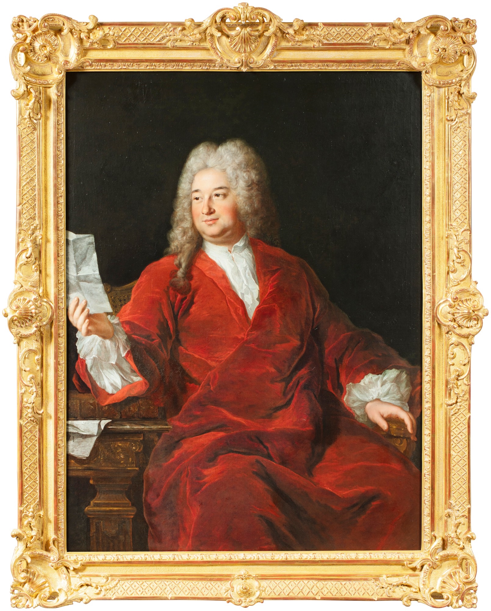 Alexis Simon Belle | Portrait of a man seated wearing a red coat and ...