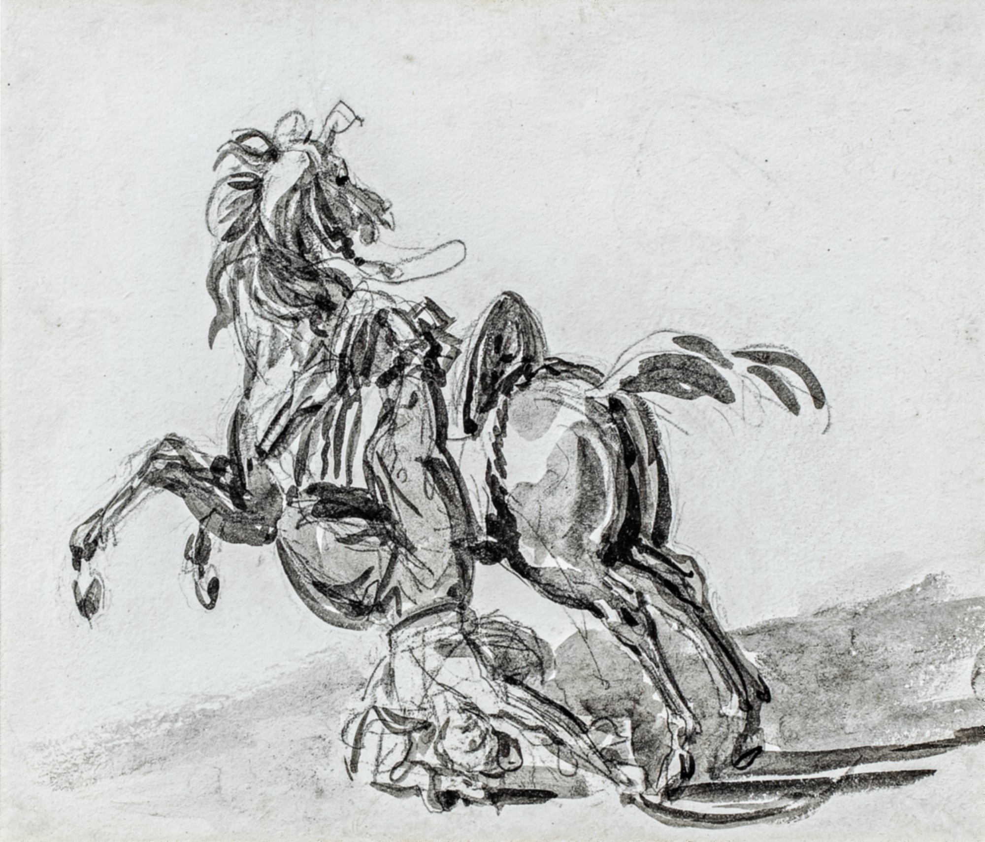 Jean Louis André Théodore Géricault | Recto: An Acrobatic Scene on a ...