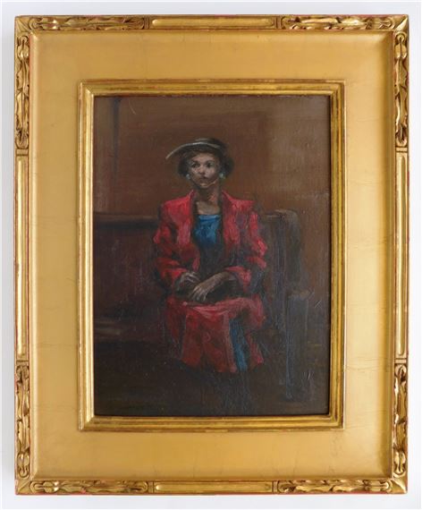 Clyde Singer | Girl at Bus Station (1959) | MutualArt