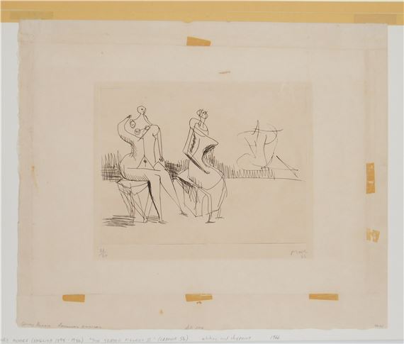 Henry Moore | Two Seated Figures II (1966) | MutualArt