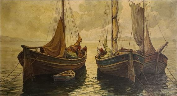 Edouard Mandon | Tartanes near St Tropez | MutualArt