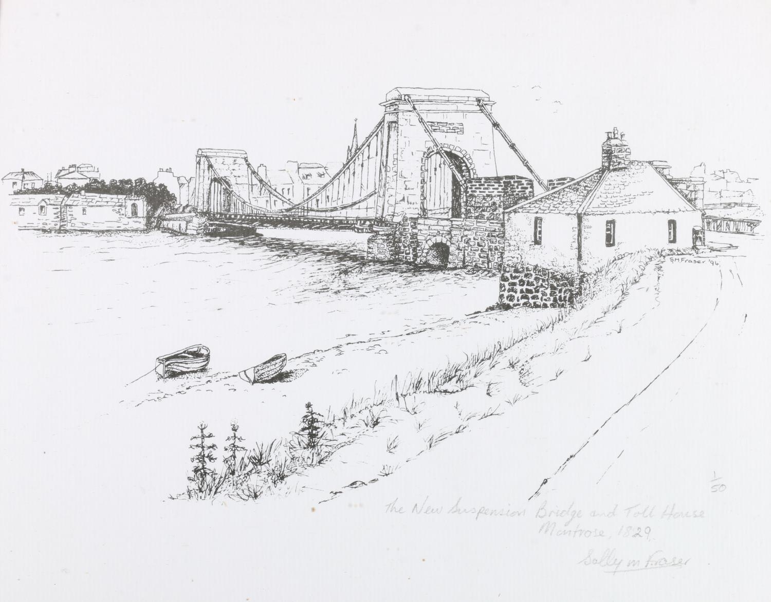 Sally M Fraser | The New Suspension Bridge and Toll House Montrose 1829 ...