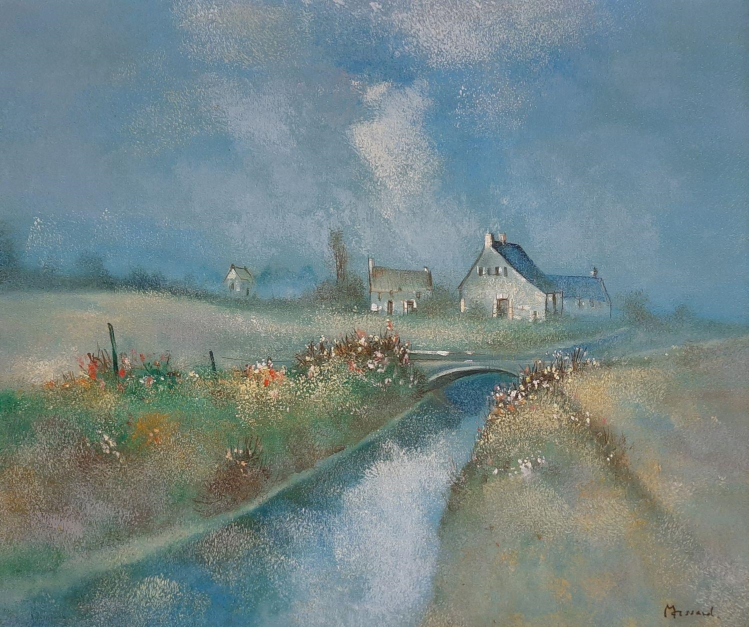 Léo Massard | Le petit pont fleuri (1986) | MutualArt