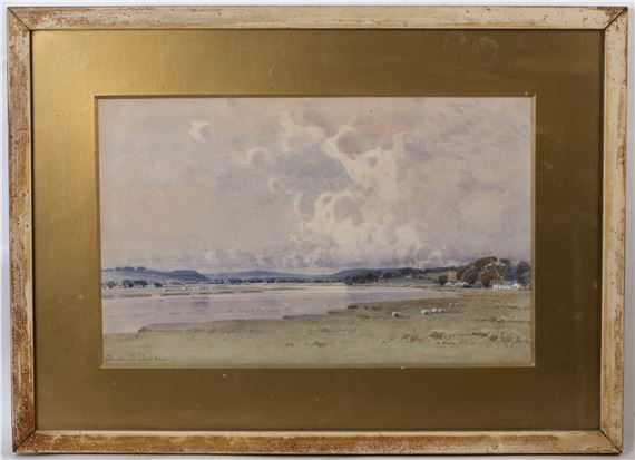 Frederick Tucker | An estuary with grazing sheep | MutualArt