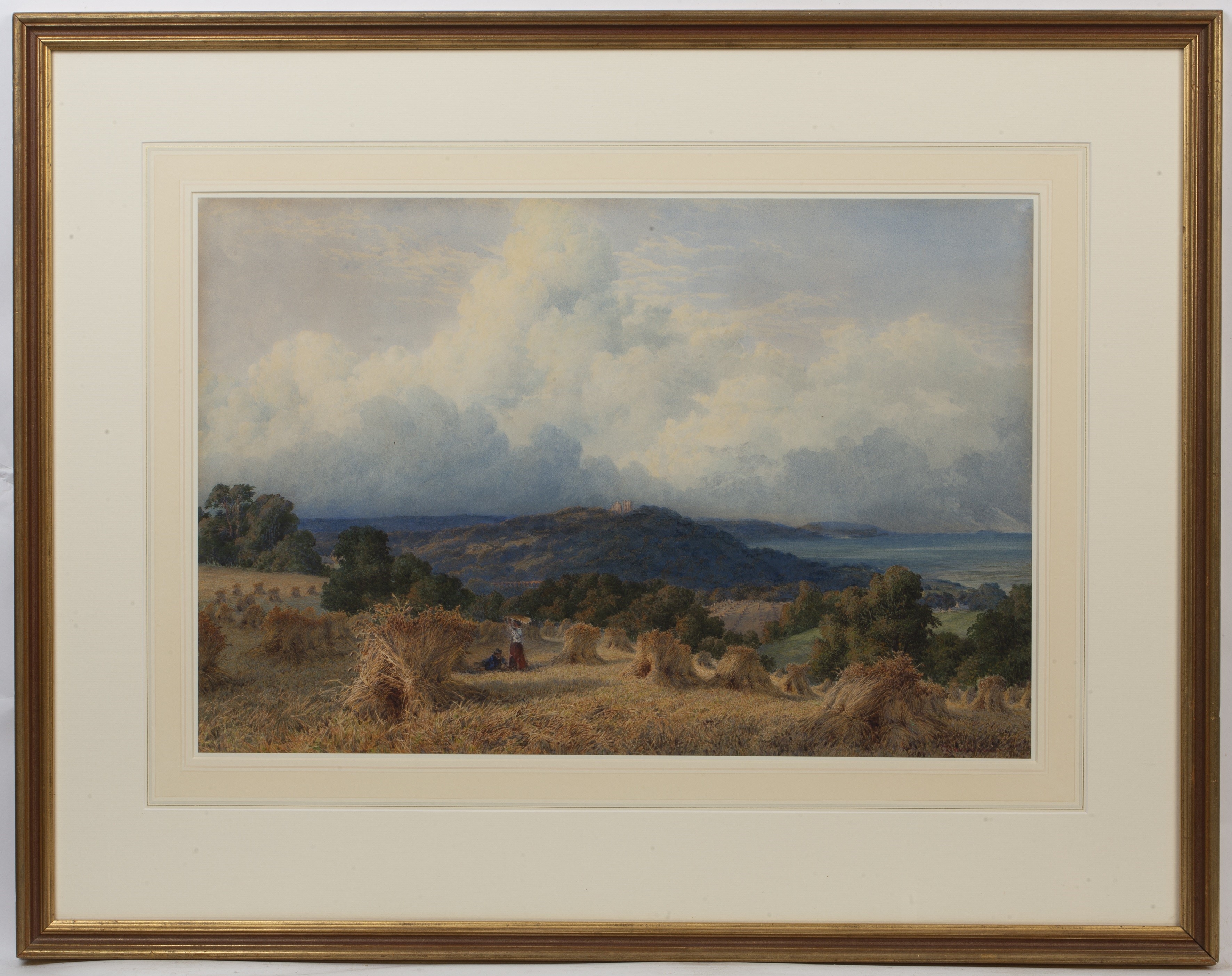 Charles Grant Davidson | Haystacks on the Downs by the sea | MutualArt