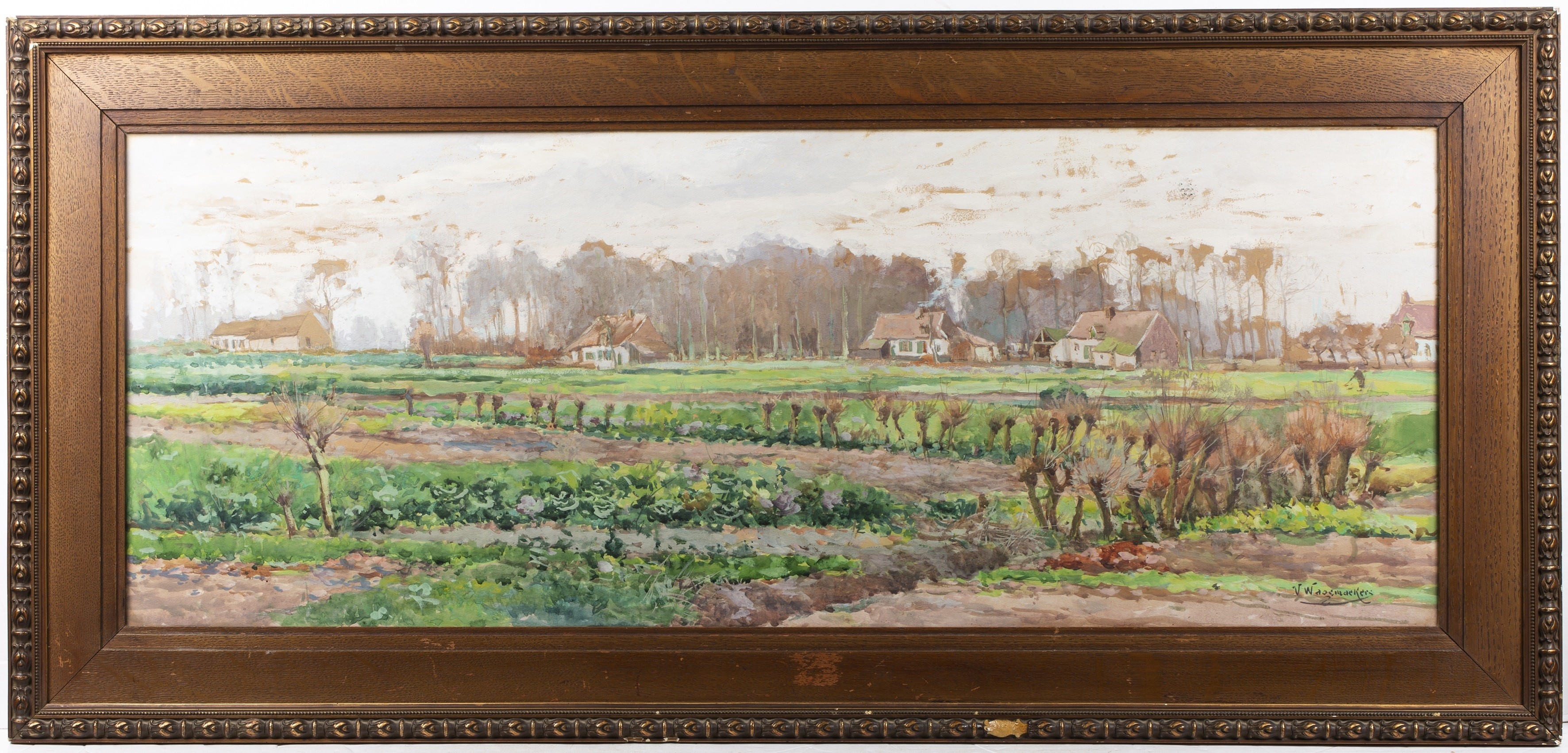 Victor Wagemaekers | An open field with country dwelling | MutualArt
