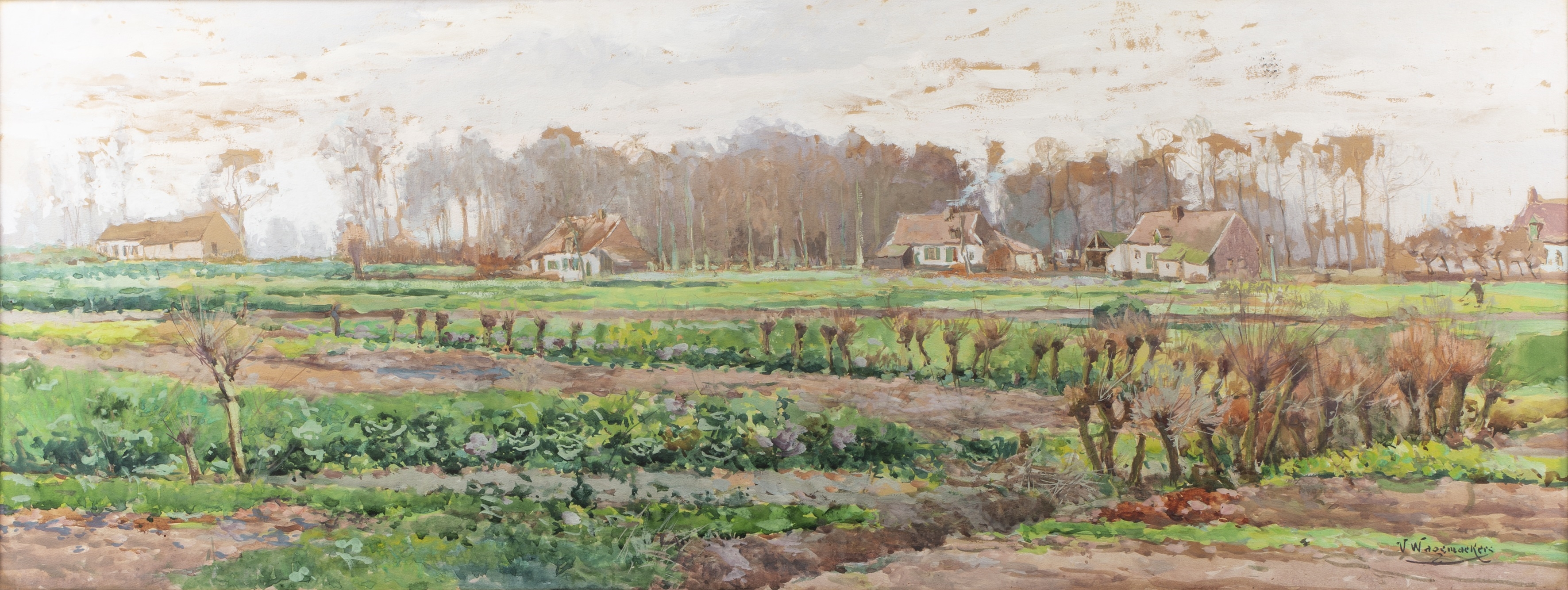 Victor Wagemaekers | An open field with country dwelling | MutualArt