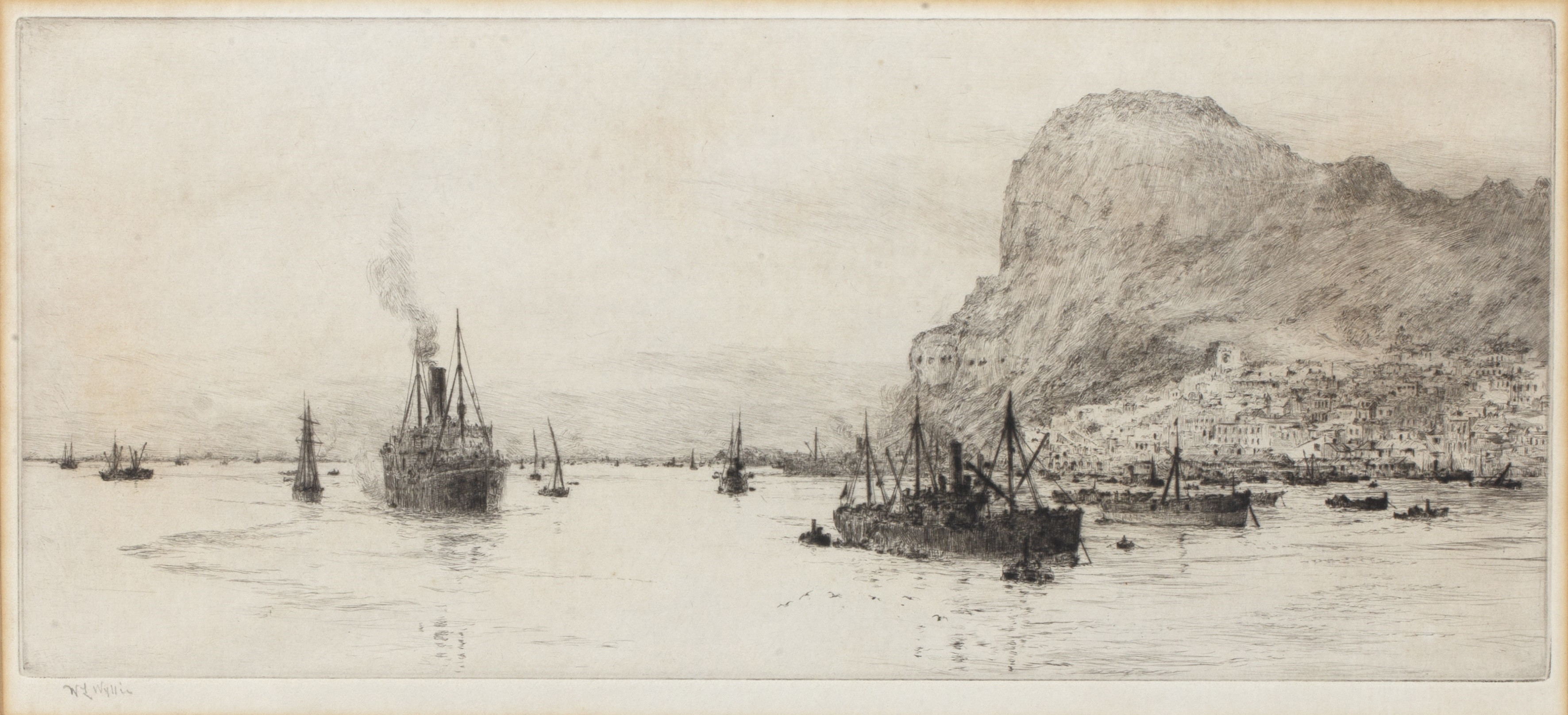 William Lionel Wyllie | Shipping off the rock of Gibralter | MutualArt