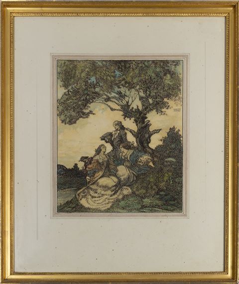 Garth Jones | Figures in 18th century costume beneath a tree | MutualArt