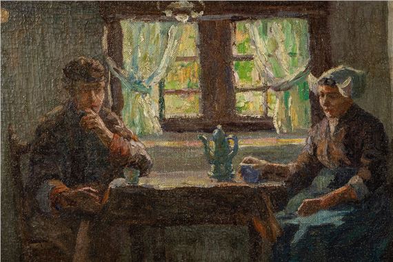 Melbourne Havelock Hardwick | Figures in an Interior (1915) | MutualArt