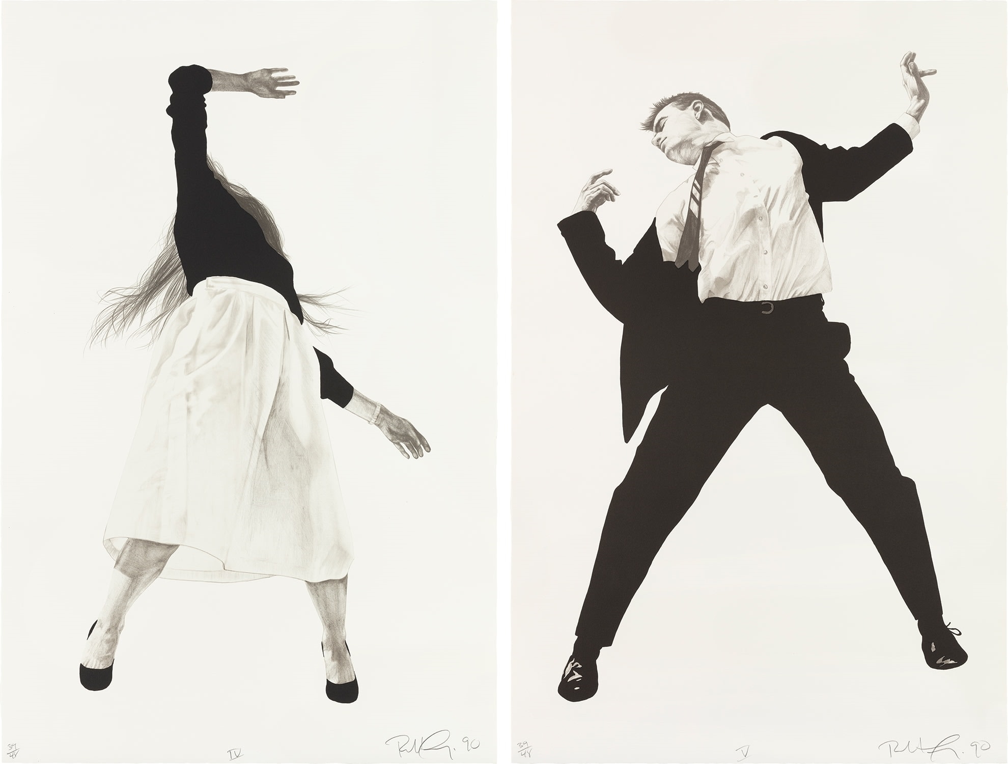 Robert Longo | Men in the Cities: Untitled IV; and Untitled V (1990 ...