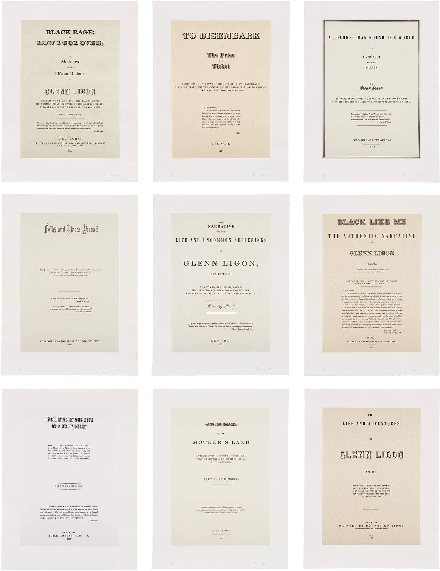 Glenn Ligon | Narratives (1993) | MutualArt