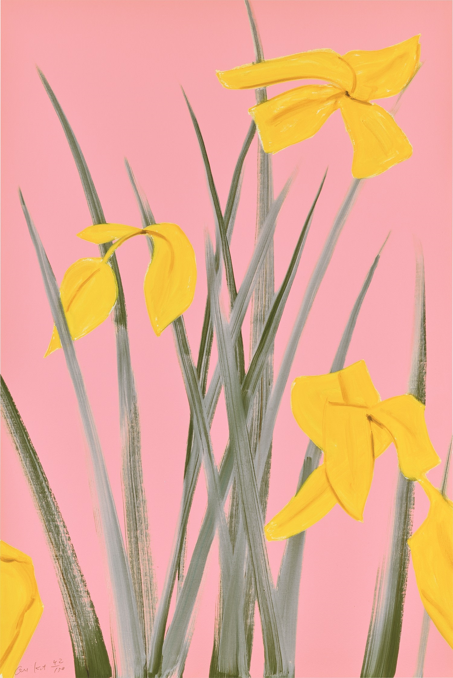 Alex Katz | Yellow Flags 3 (2020) | MutualArt