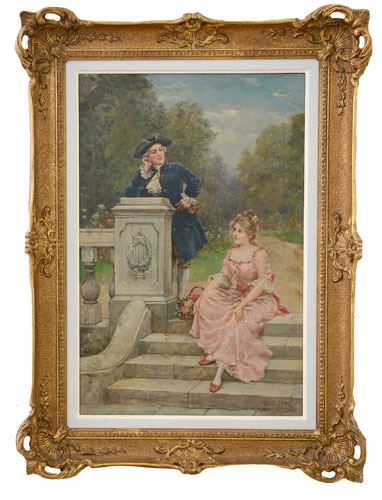 Marcus Stone | Gallant scene in the park | MutualArt