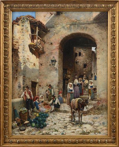 Scipione Simoni | The village market | MutualArt