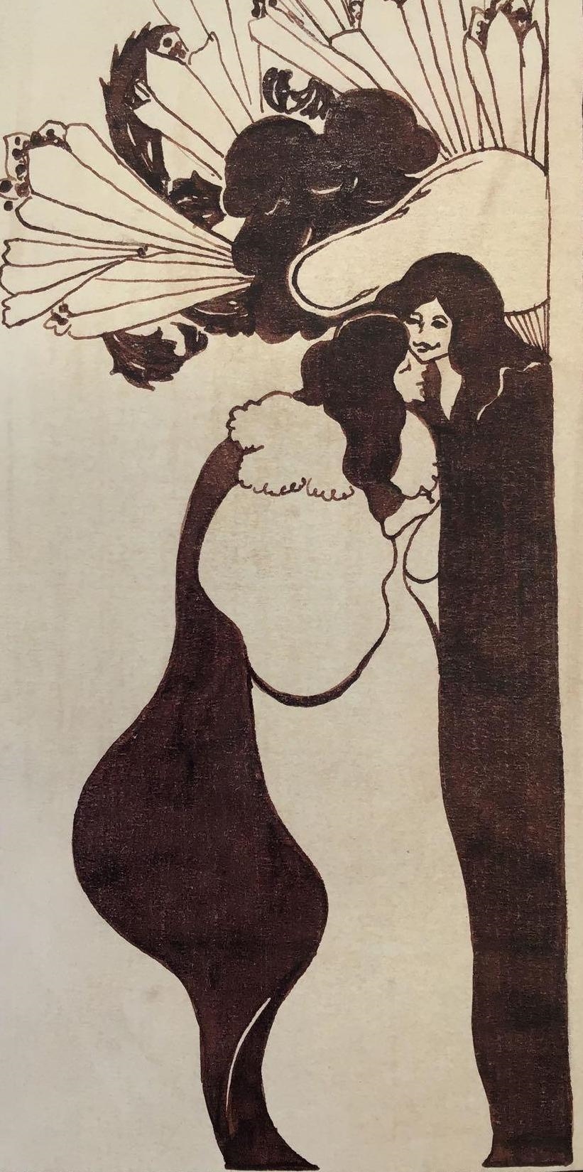 Aubrey Beardsley | Art Nouveau style drawing of figures intertwined ...