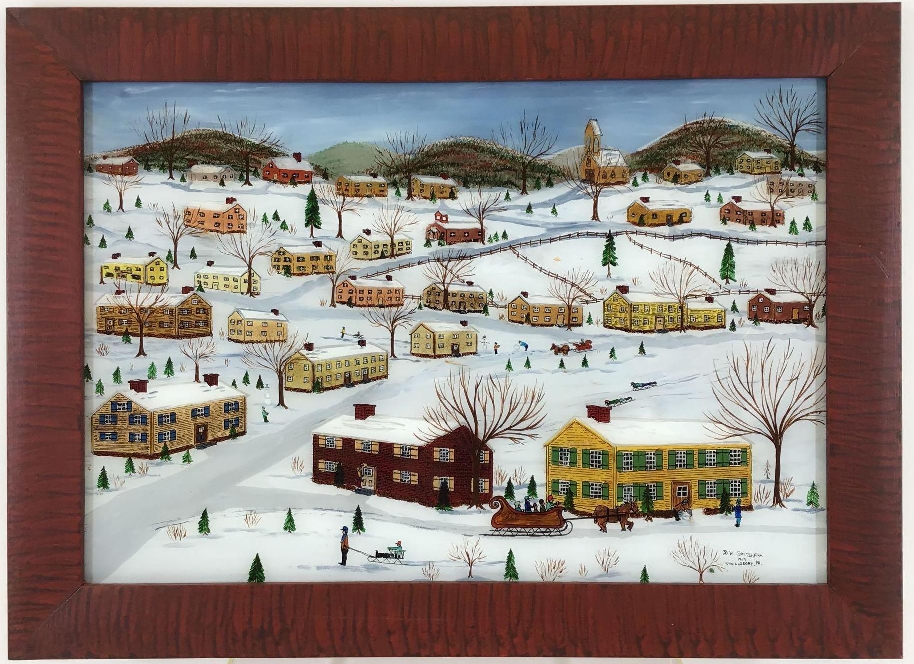 David W. Gottshall | Folk art village landscape (1979) | MutualArt