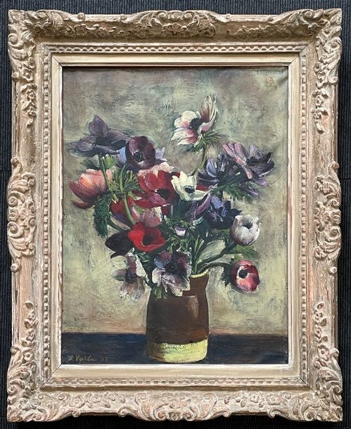 Félix Varla | Bouquet of anemones, 1945 (1945) | MutualArt