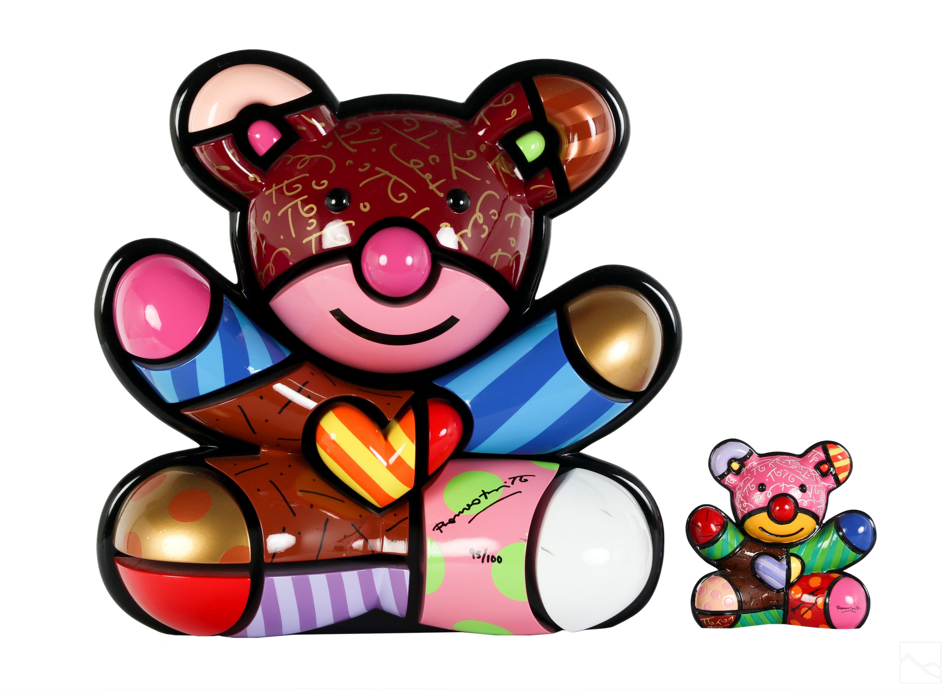 Romero Britto | Romero Britto b1963 Cubist Pop Art Bear Sculptures ...