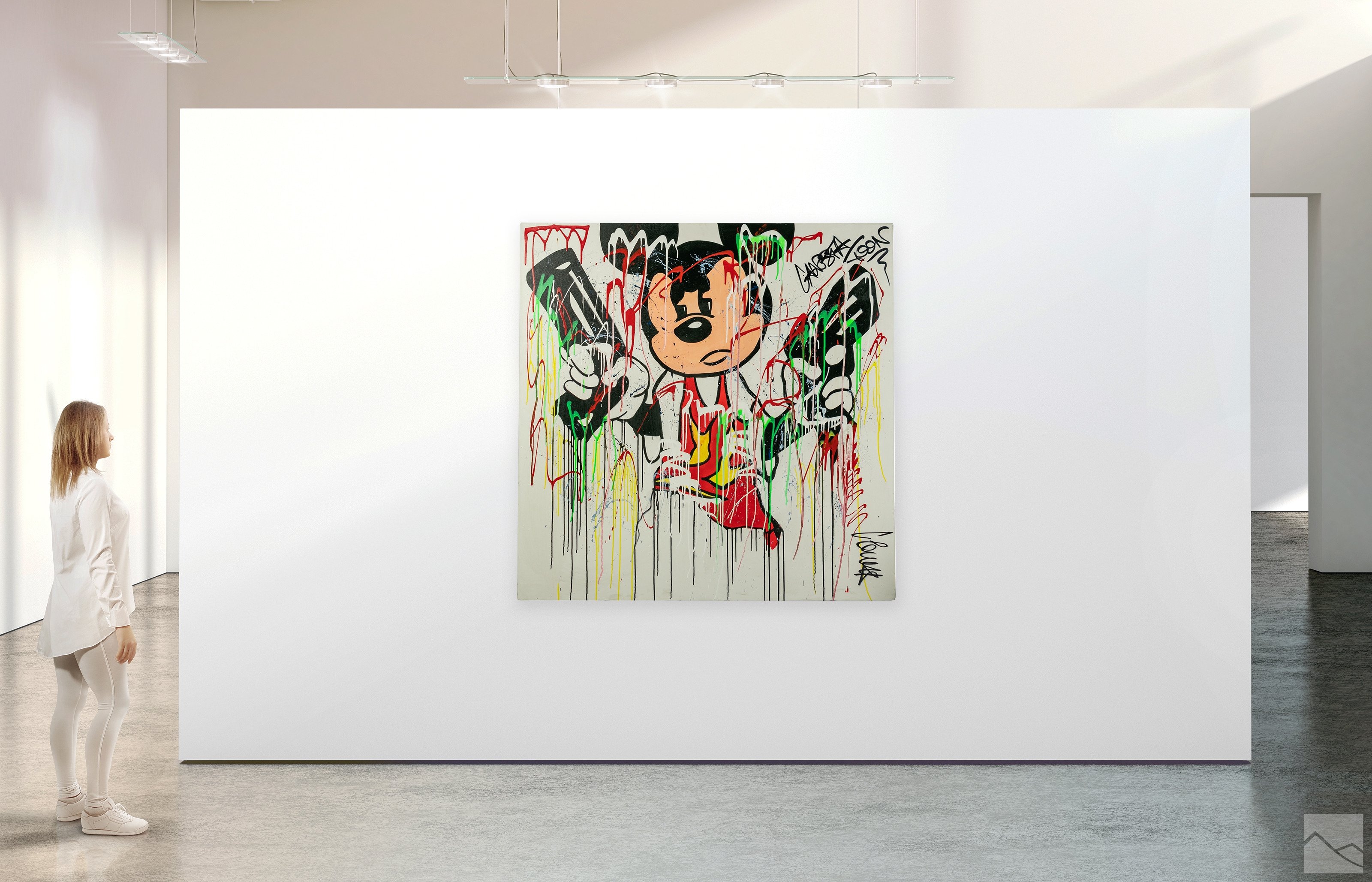 Clem$ | Clem$ b.1974 SIGNED Pop Art MICKEY MOUSE Painting | MutualArt