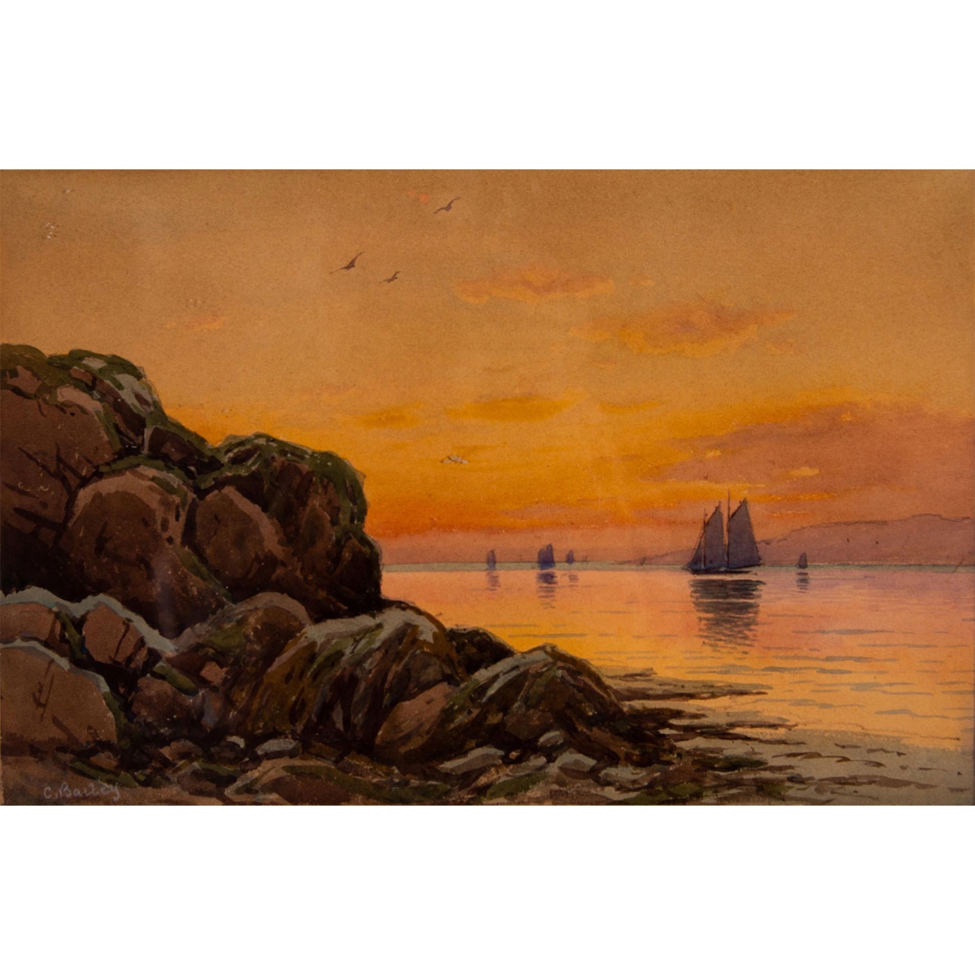 William Frederick Paskell | Seascape with boats | MutualArt