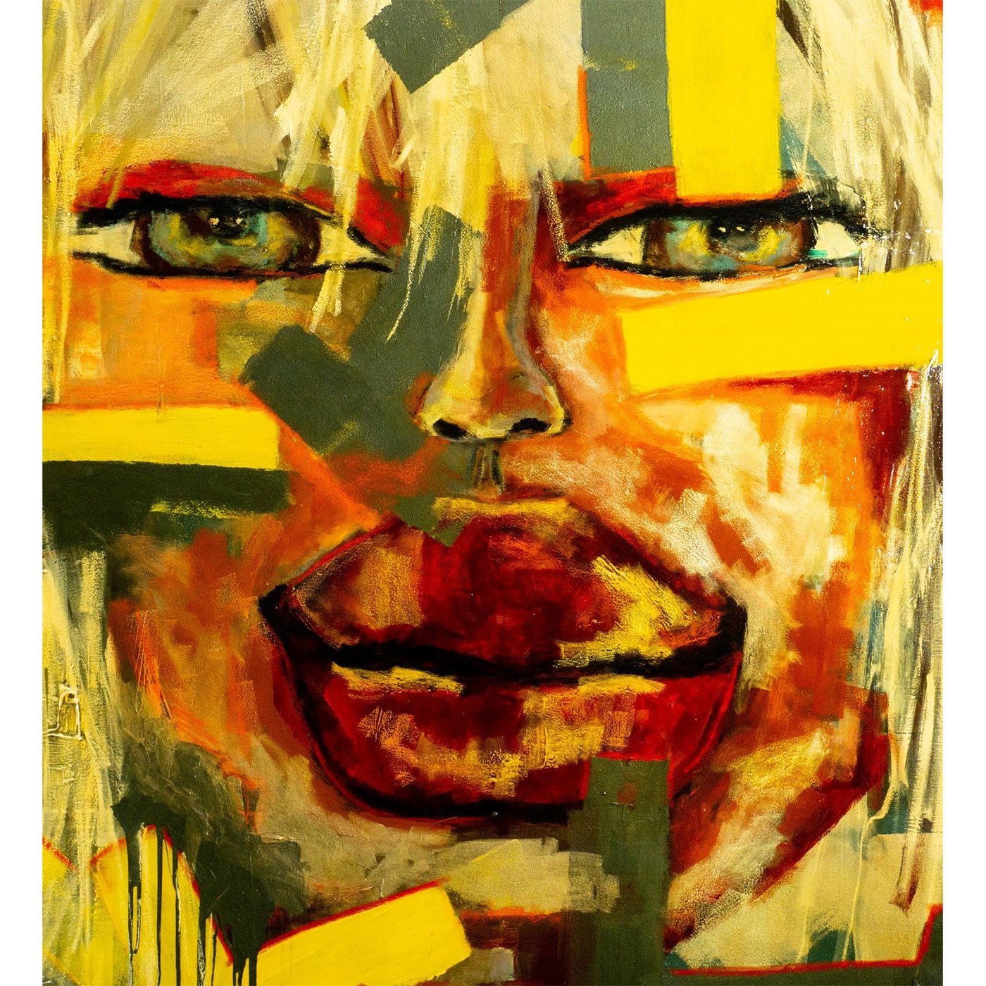 Nicole Mathieu | Large acrylic portrait of a young lady on canvas ...