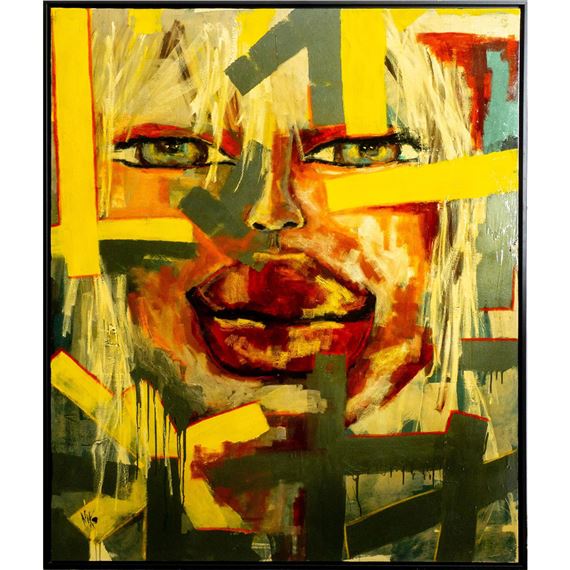Nicole Mathieu | Large acrylic portrait of a young lady on canvas ...