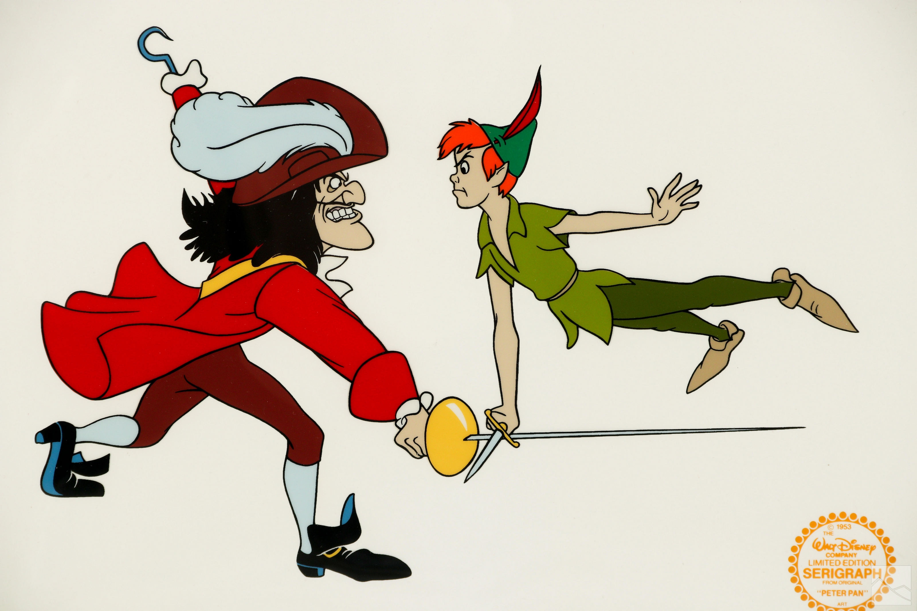 Walt Disney | Walt Disney PETER PAN & HOOK Animation Cel (1953) | MutualArt
