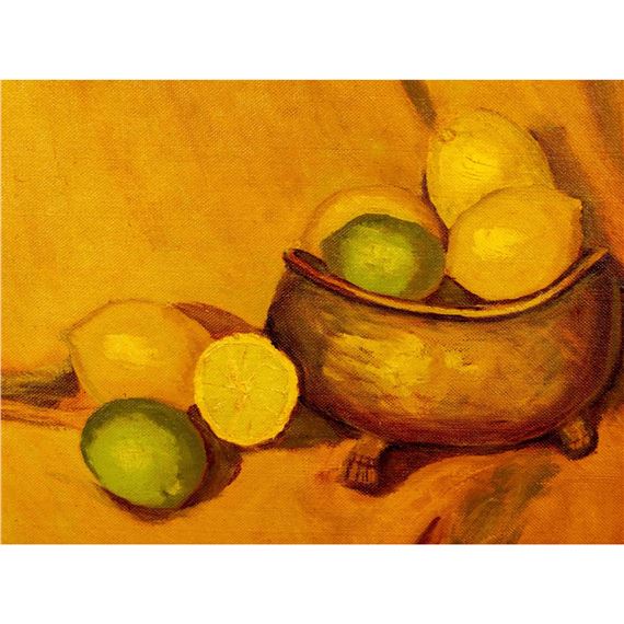 Bruno Côté | Still life with limes and lemons | MutualArt