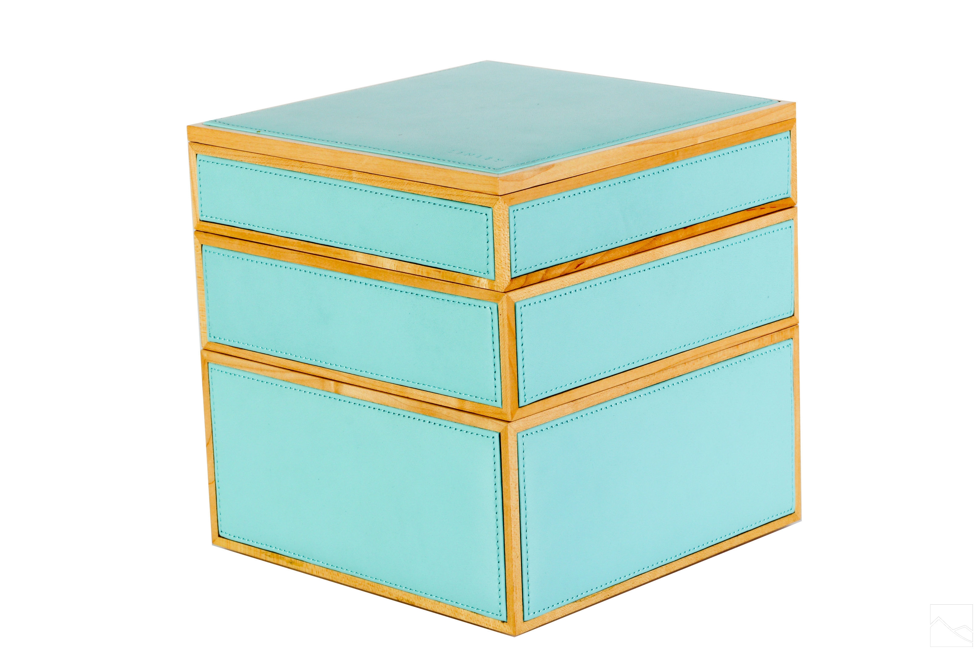 David Linley | David Linley Wood Leather Jewelry Box and Frame | MutualArt